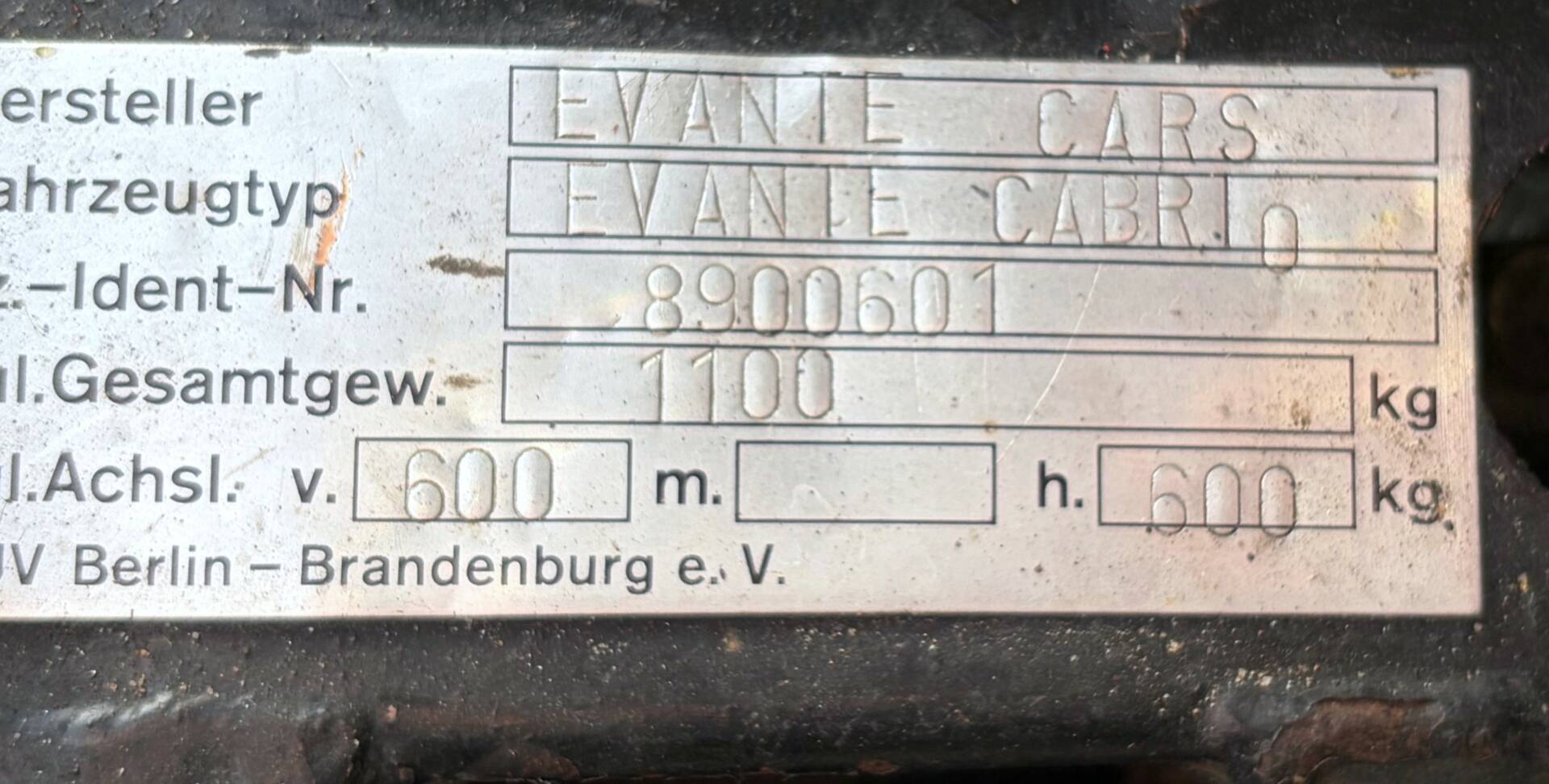 En venta: Evante Mk I (1989) offered for 22.750